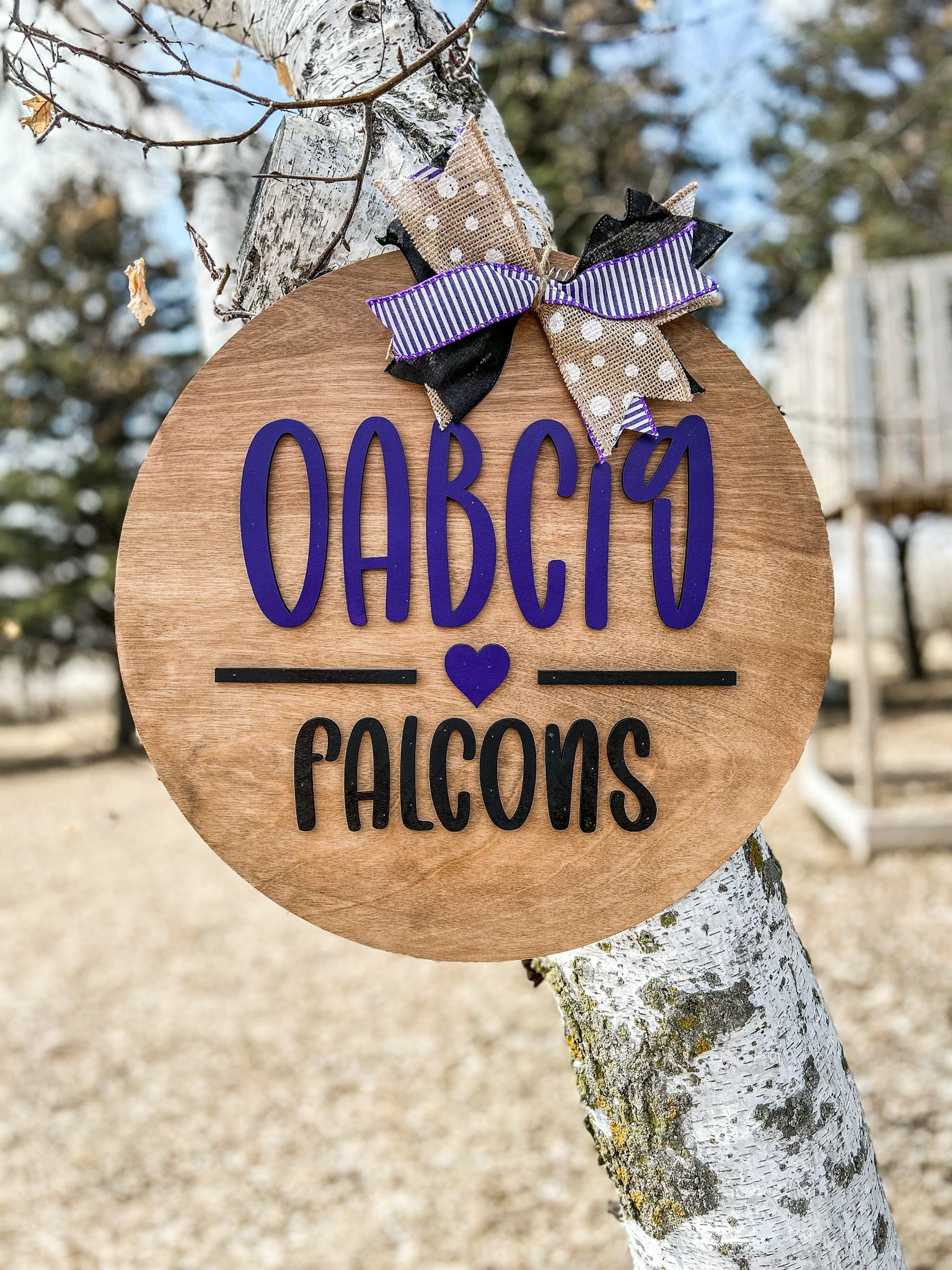 School Sign + Mascot Name Round | The Mulberry Patch