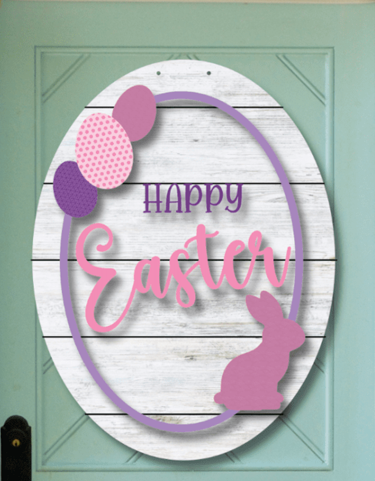 Happy Easter Oval Sign | The Mulberry Patch